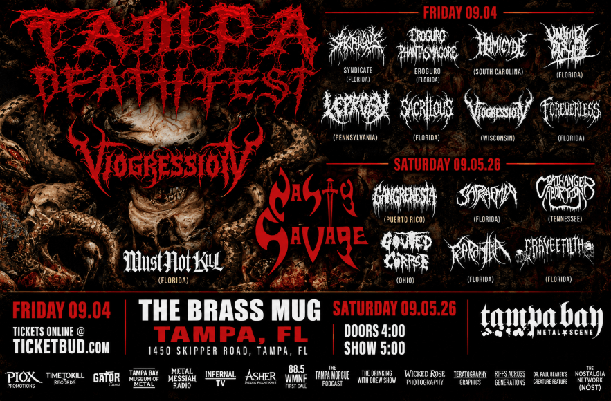 Tampa Death Fest Unveils 2026 Lineup Featuring Nasty Savage ...